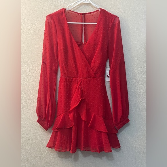 Dresses | Red Flowey Mini Dress | Poshmark